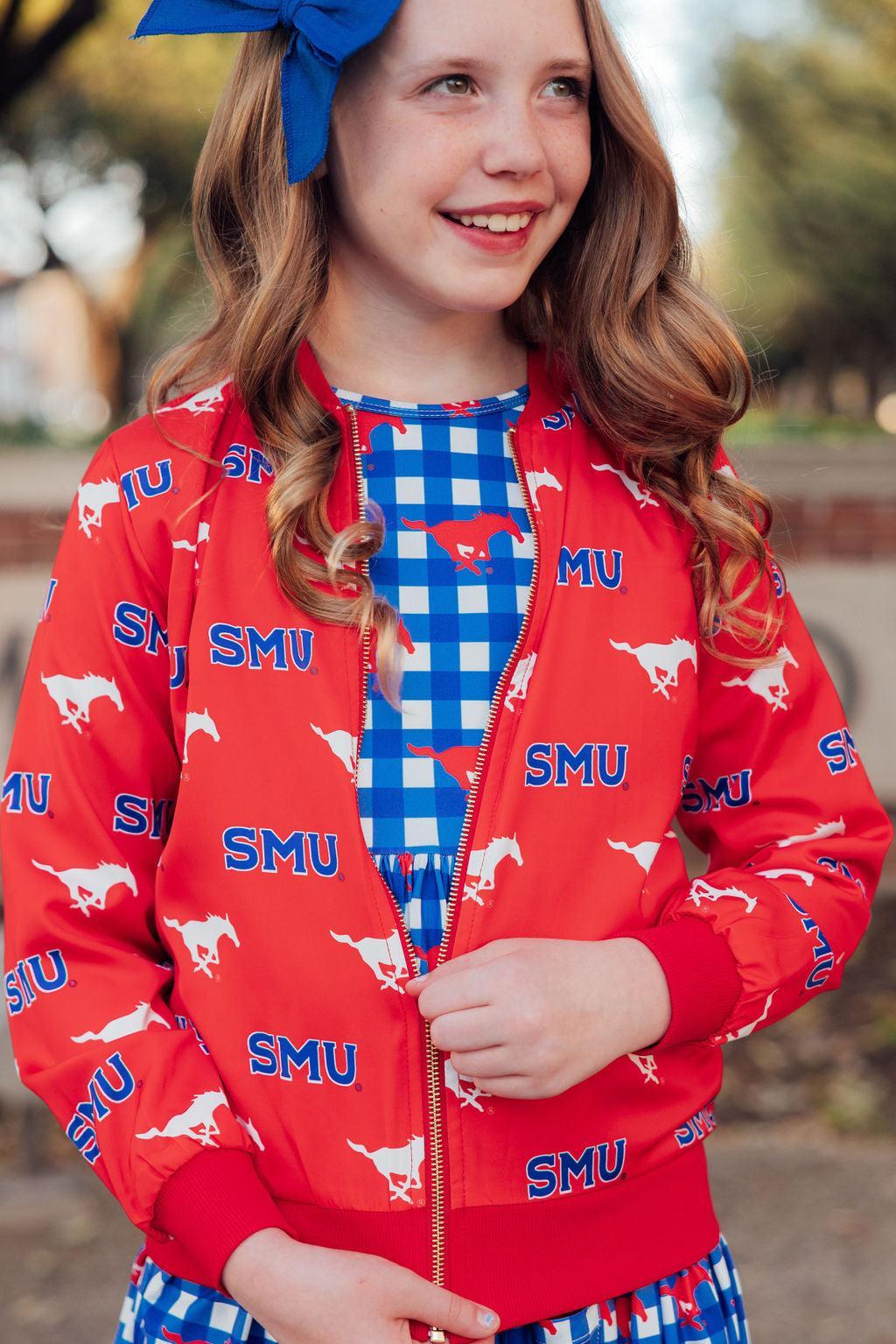 SMU Red Mustang Satin Jacket – Bellies to Babies Boutique
