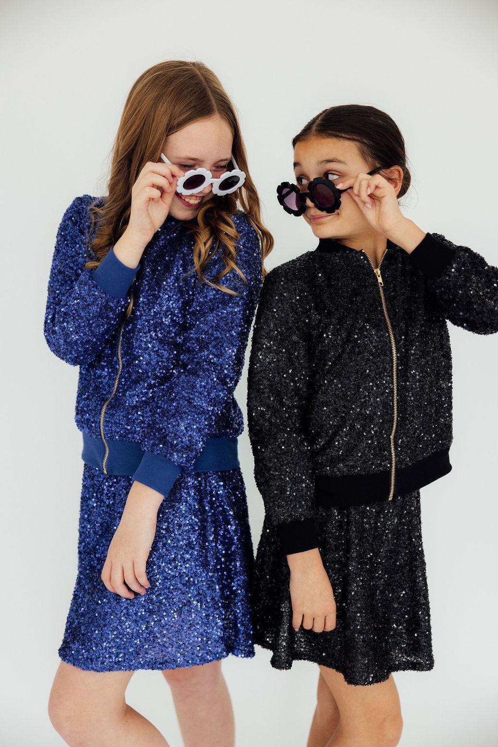 Royal Blue Sequin Jacket – Bellies to Babies Boutique